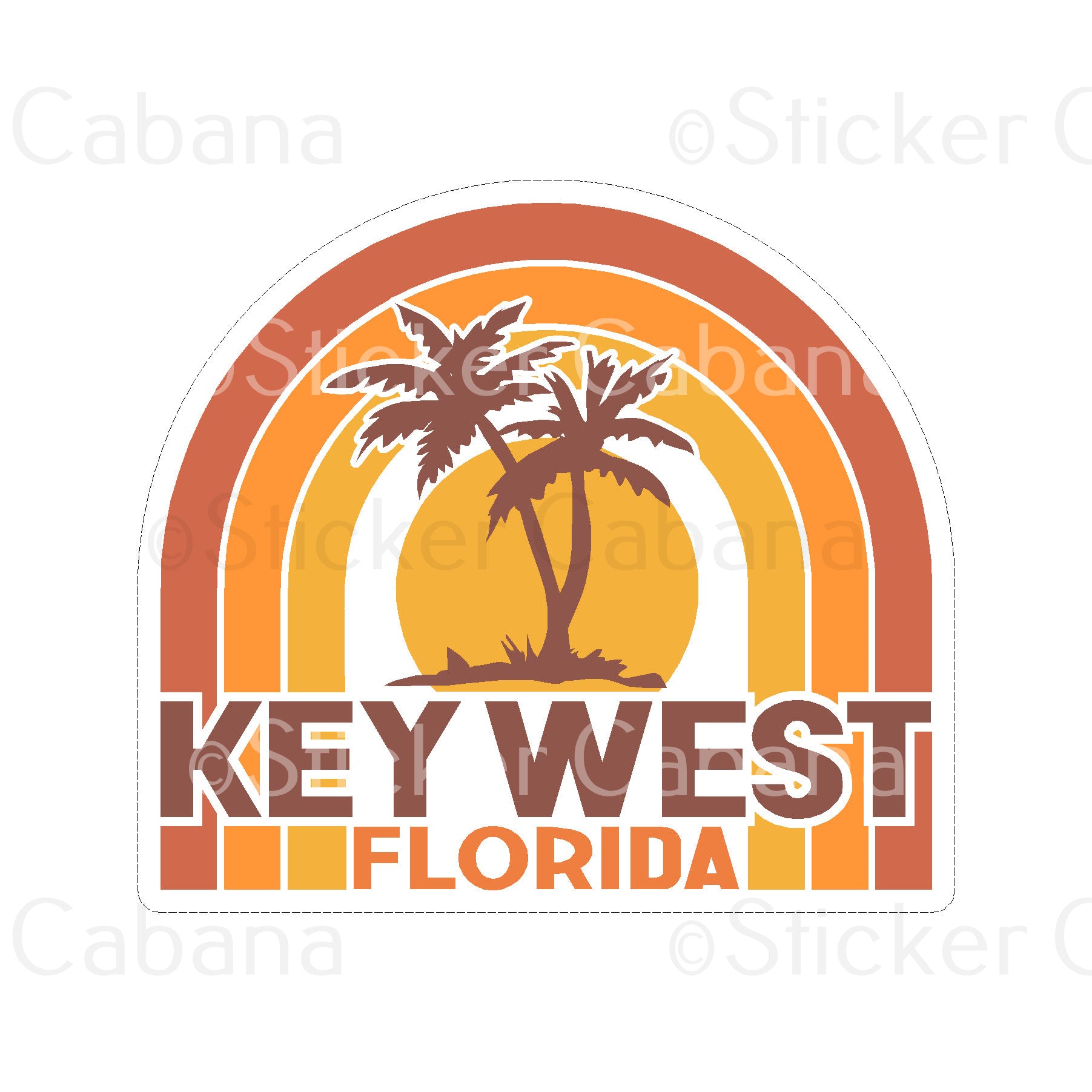 Sticker Cabana Key West Sun Sticker