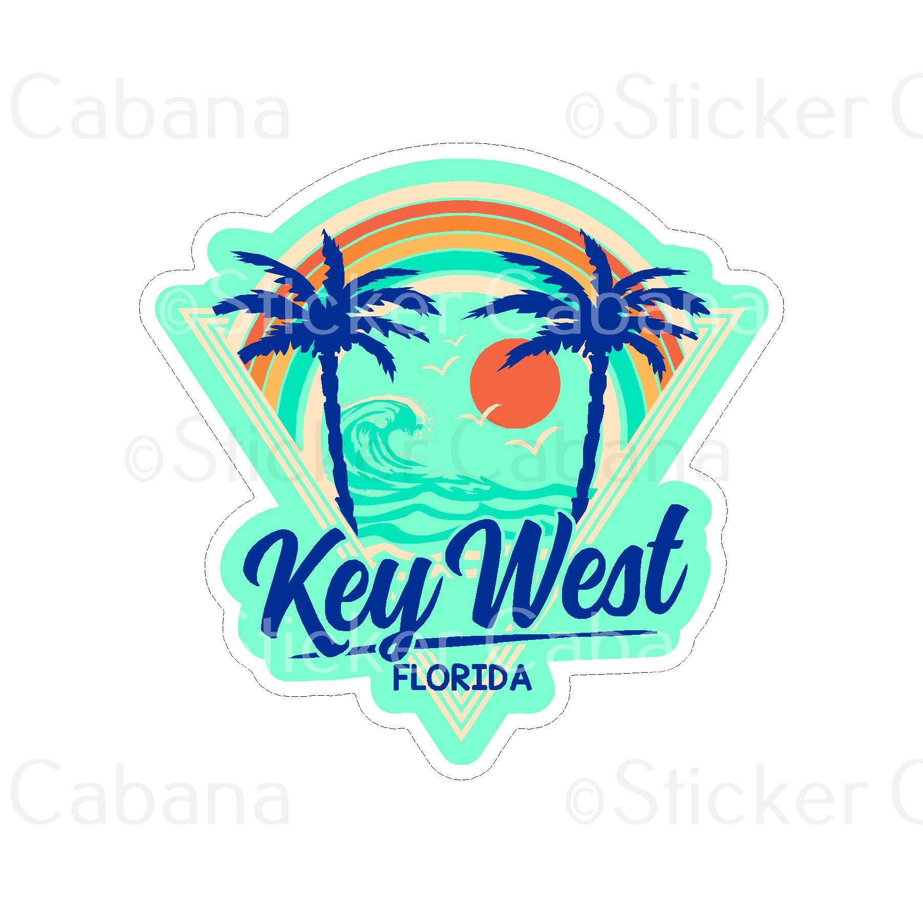 Sticker Cabana Key West Palms Large Sticker